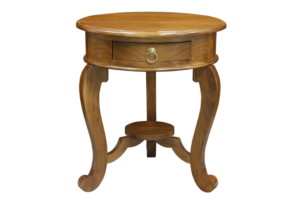 Round Cabriol Leg 1 Drawer Lamp Table – Our Baylor